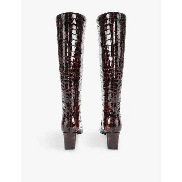 Steve Madden Jendi Heeled Patent-leather Knee-high Boots