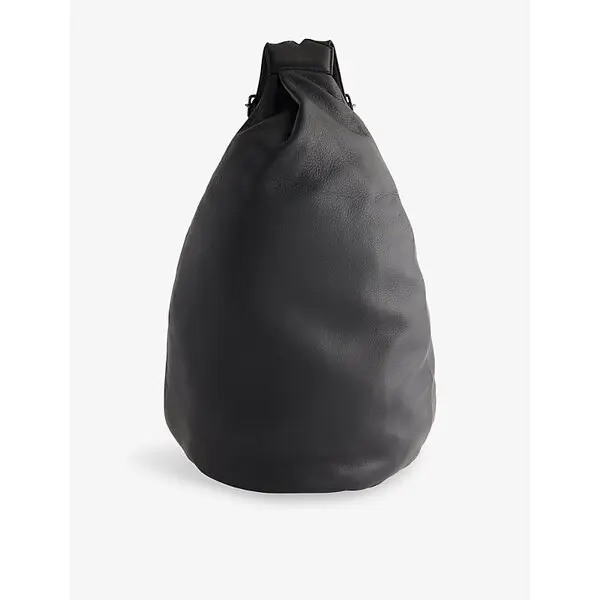 Yohji Yamamoto Tuck Leather Backpack - Black