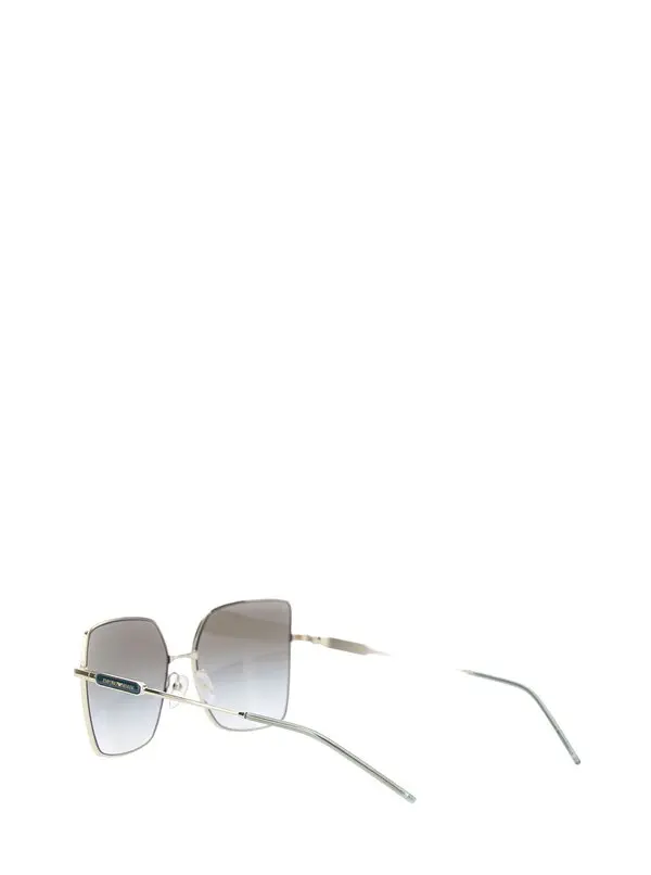 Emporio Armani Square-lens Sunglasses With Metal Logo Plaque On Temple For - Metallic