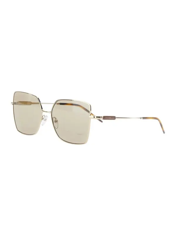Emporio Armani Square-lens Sunglasses With Logo Plaque Temple - Metallic