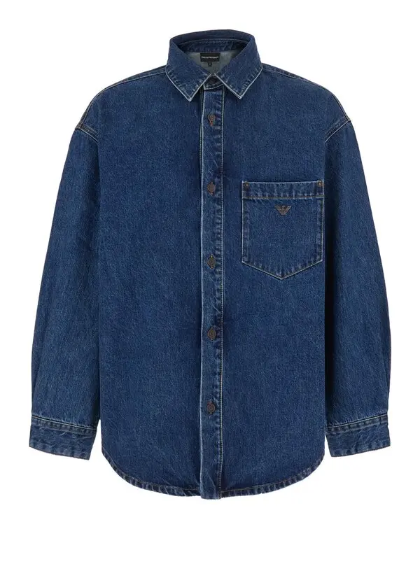 Emporio Armani S 100% Cotton Denim Shirt