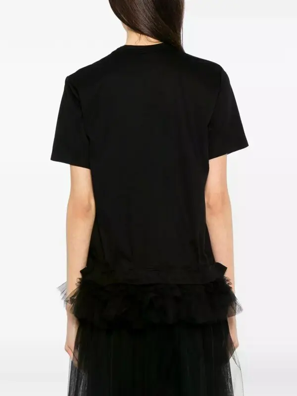 Noir Kei Ninomiya Tulle-hem T-shirt