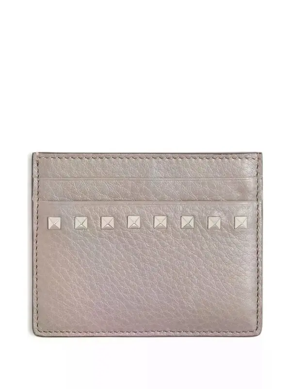 Valentino Garavani Rockstud Cardholder In Grainy Calfskin
