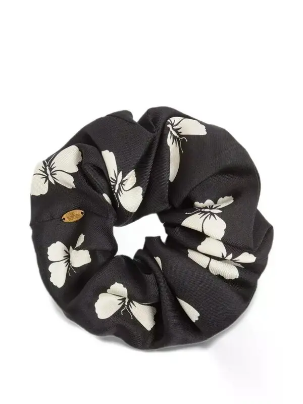 Valentino Garavani Vlogo Signature Butterflow Scrunchie - Black