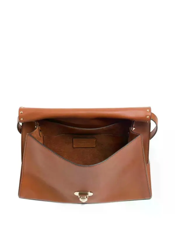 Valentino Garavani Rockstud Maxxing Medium Shoulder Bag In Smooth Calfskin - Brown