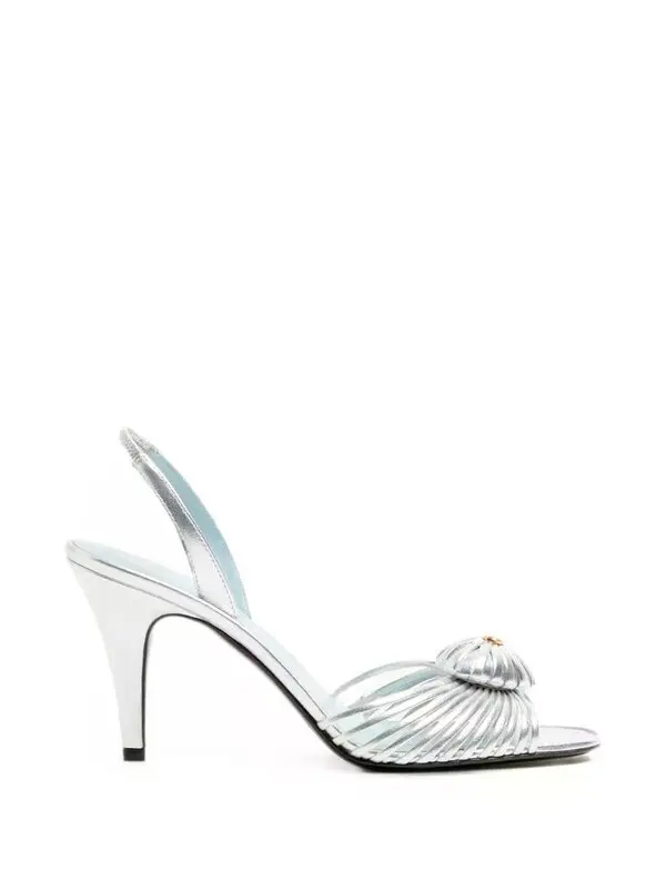 Valentino Garavani Coeur Royal Sandals In Laminated Nappa Leather 85mm