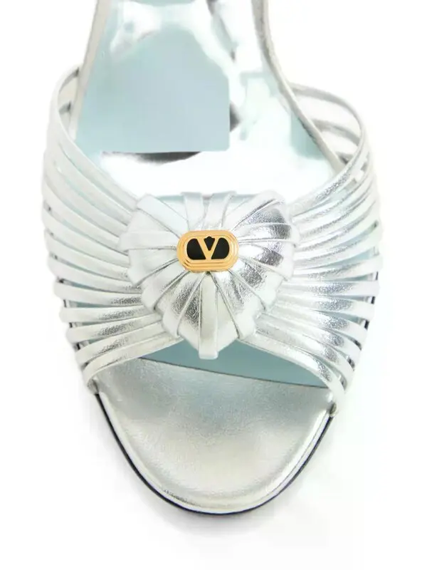 Valentino Garavani Coeur Royal Sandals In Laminated Nappa Leather 85mm