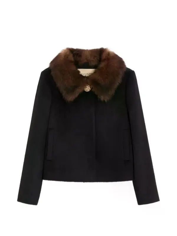 Valentino Garavani Shearling-collar Jacket - Black