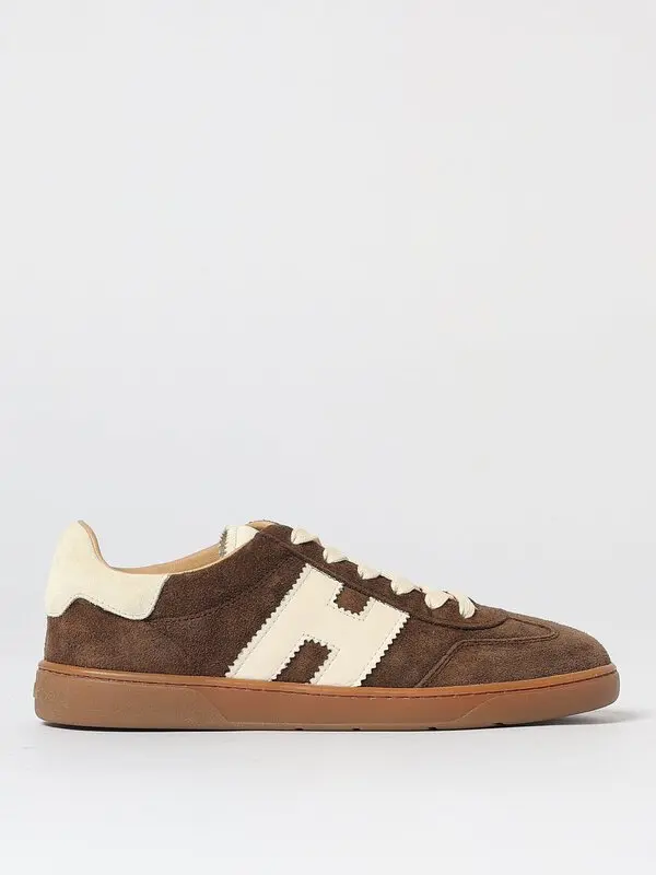 Hogan Cool Sneakers In Smooth And Suede Calfskin With H Logo - Brown