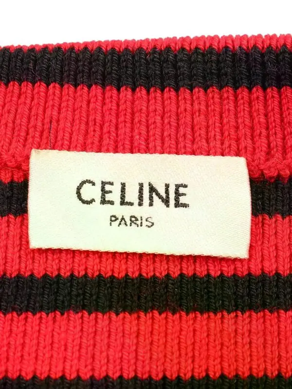 Celine 2010s Striped Shoulder-zip Sweater