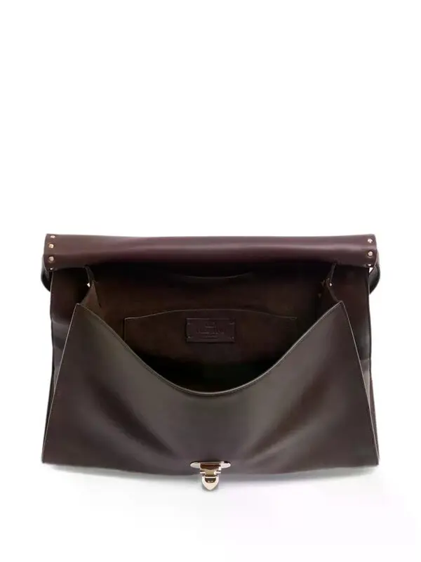 Valentino Garavani Rockstud Maxxing Large Shoulder Bag In Smooth Calfskin - Brown