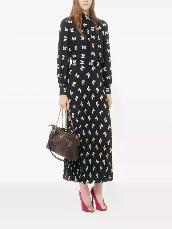 Valentino Garavani Shirt In Butterflow-print Crepe De Chine