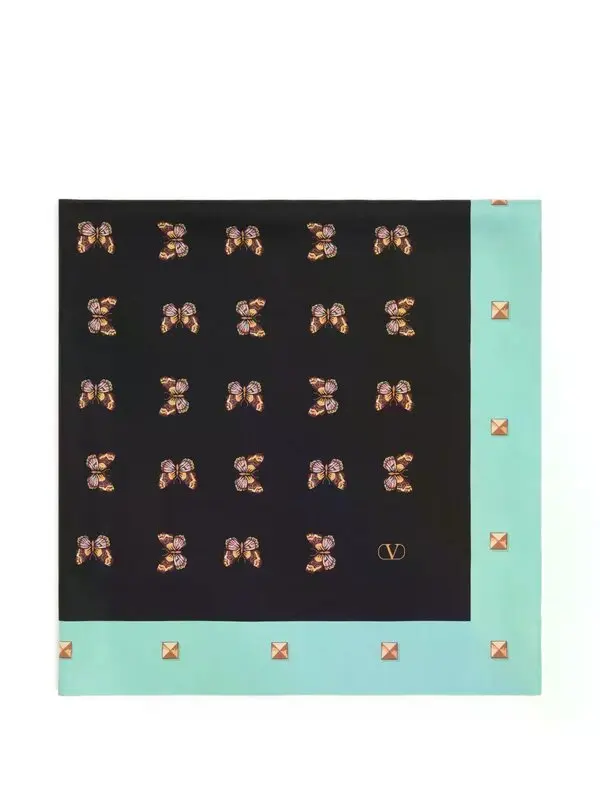 Valentino Garavani Silk Scarf With All-over Butterflow Print