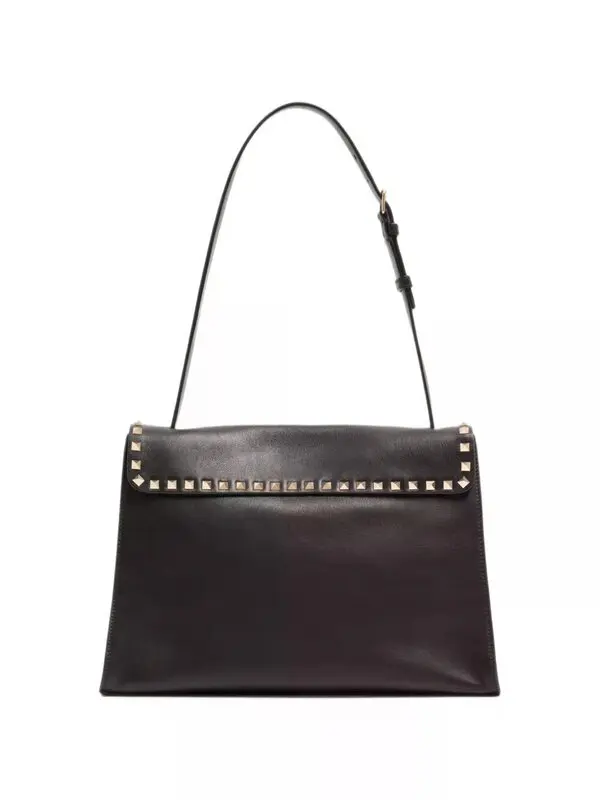 Valentino Garavani Rockstud Maxxing Medium Shoulder Bag In Smooth Calfskin - Black
