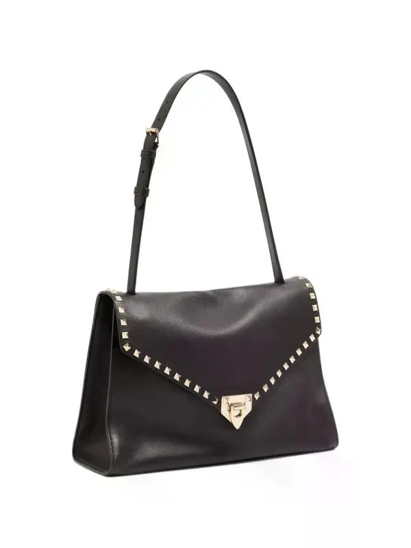 Valentino Garavani Rockstud Maxxing Medium Shoulder Bag In Smooth Calfskin - Black
