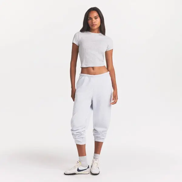 SKIMS Jogger Pants | Grey | Medium | Cotton Fleece - Light Heather Grey