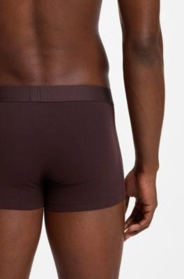 BOSS Three-pack Of Stretch-cotton Trunks With Logo Waistbands