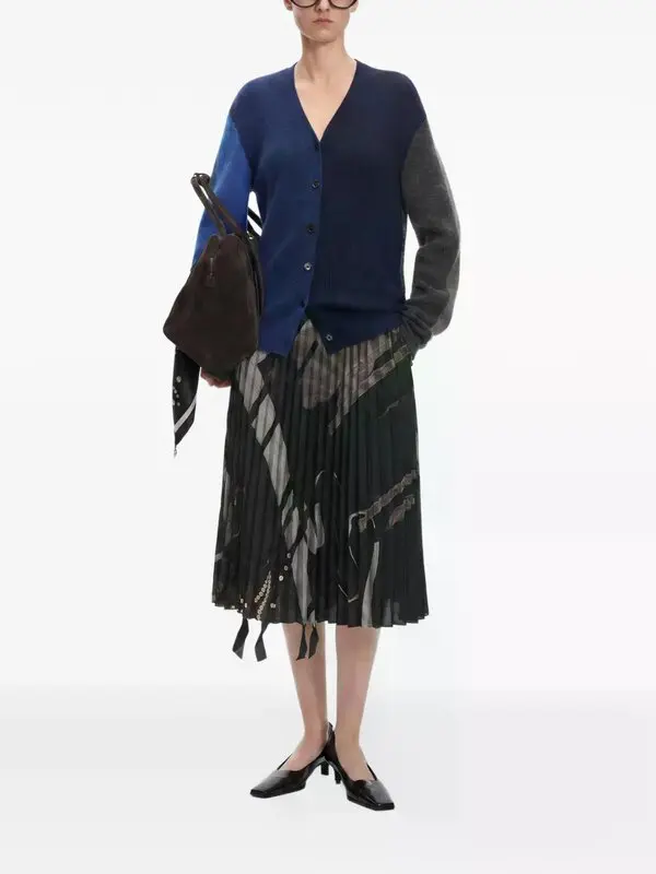 JNBY Patchwork V-neck Cardigan