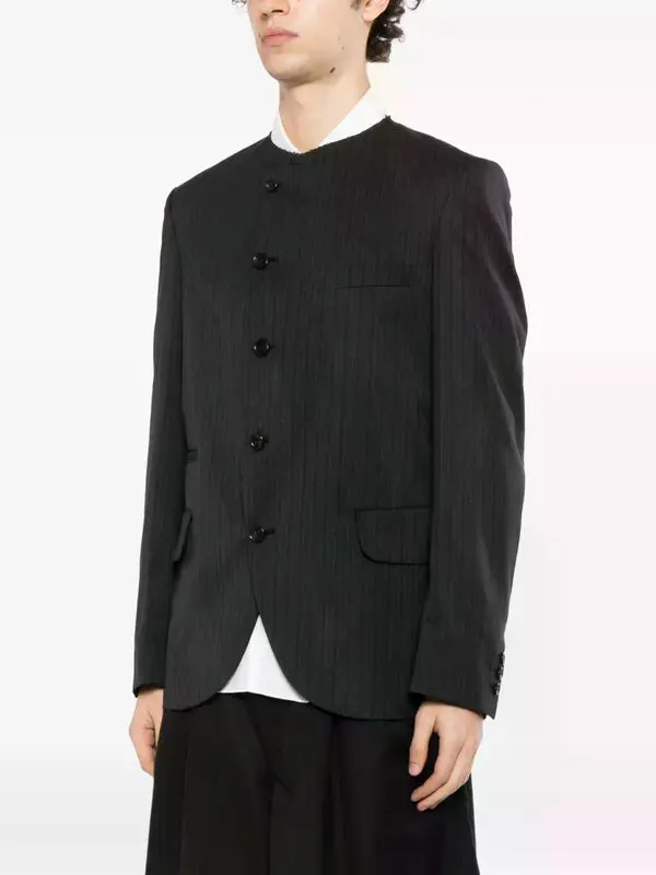 Comme Des Garçons Pinstriped Blazer - Black