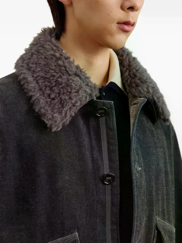 CROQUIS Shearling-collar Denim Jacket
