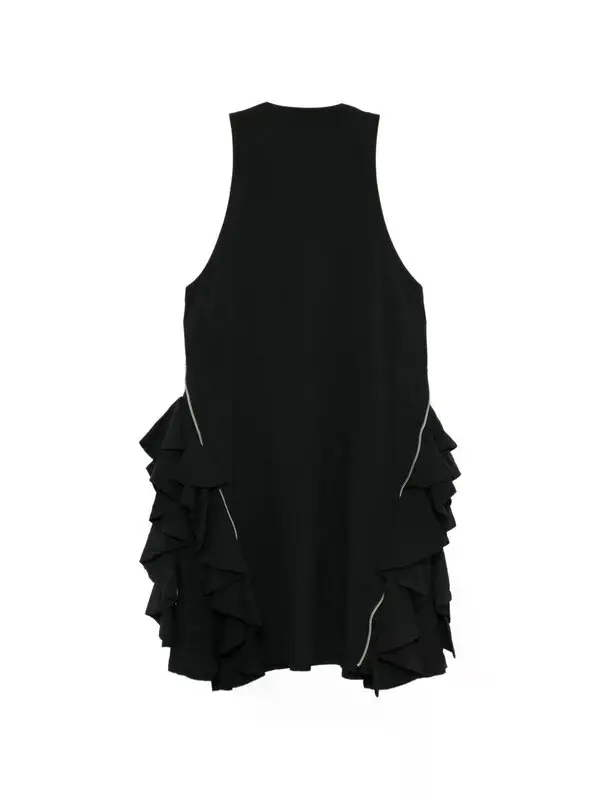Comme Des Garçons Frilled Zipped Midi Dress