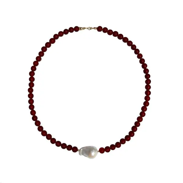 TOKEN & PEARL Coastal Crimson Pearl Necklace