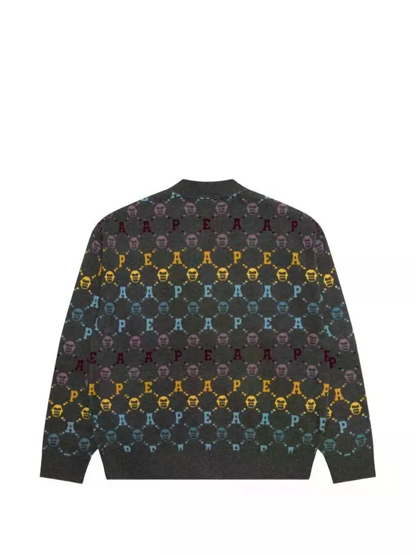 AAPE BY *A BATHING APE Logo-pattern V-neck Cardigan - Neutrals