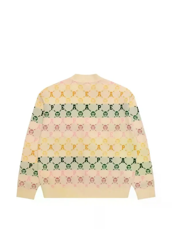AAPE BY *A BATHING APE Logo-pattern V-neck Cardigan - Neutrals