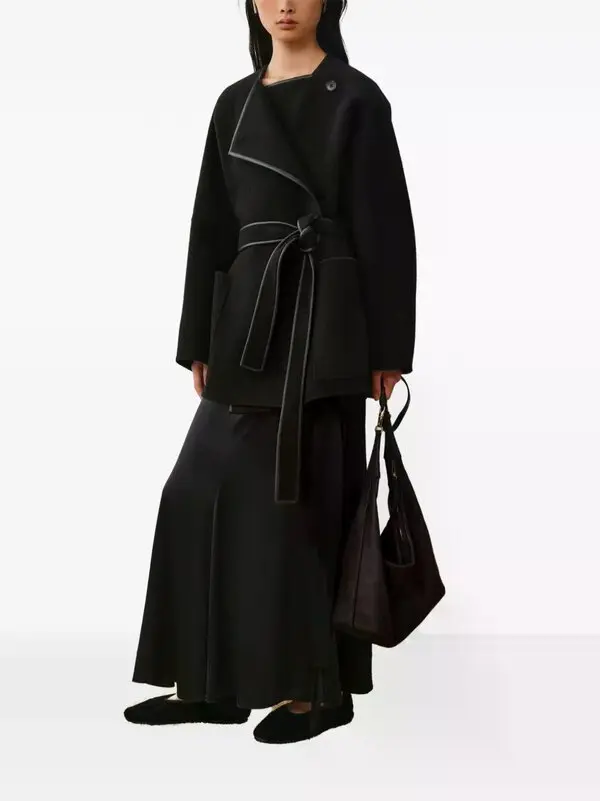 LESS Double-faced Tweed Coat - Black