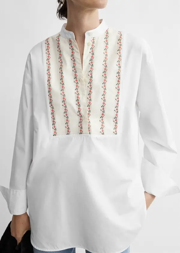 TOTEME Floral Bib Tuxedo Shirt