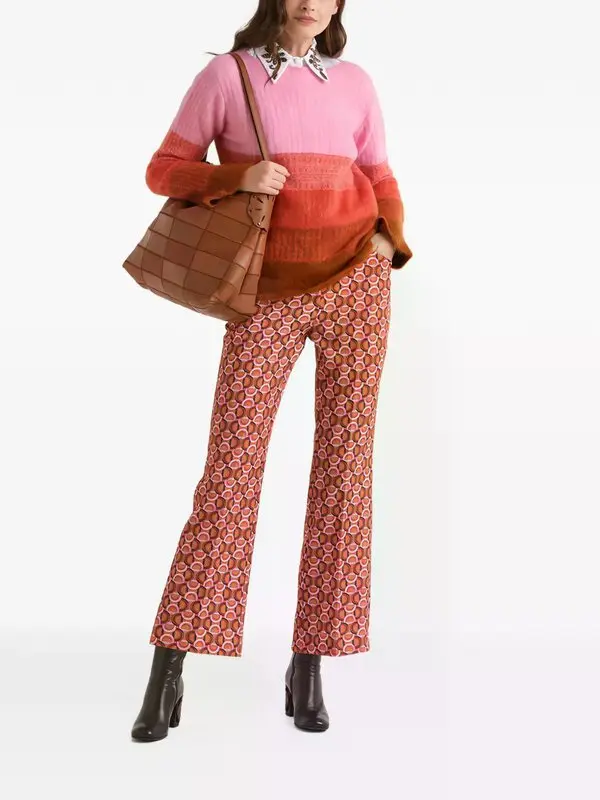 Malìparmi Geometric-print Flared Trousers