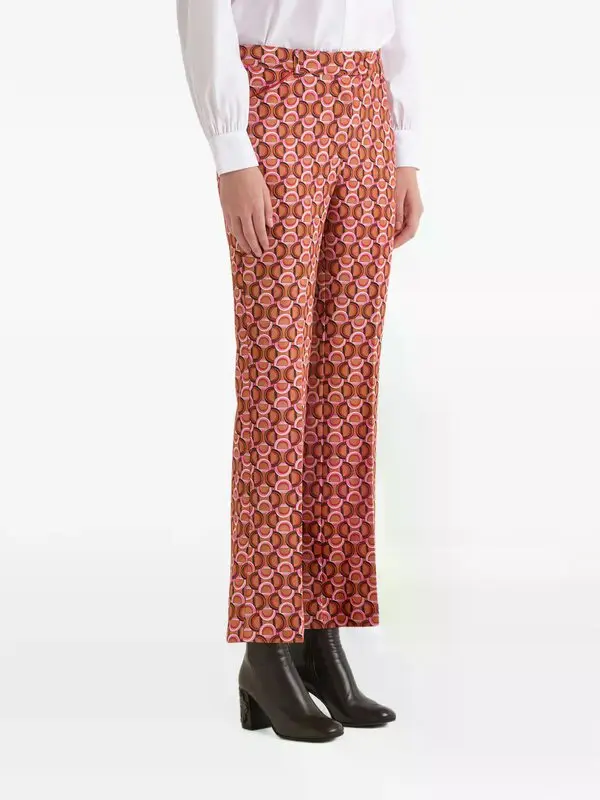Malìparmi Geometric-print Flared Trousers