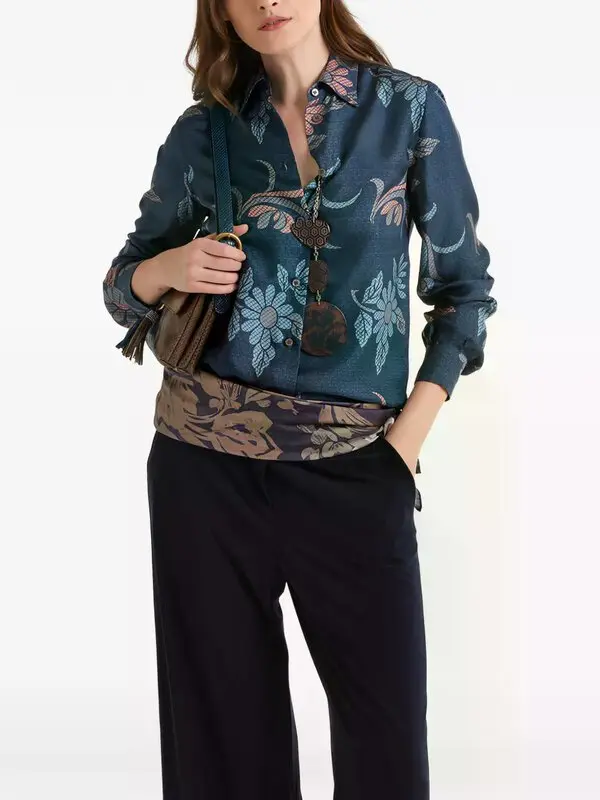 Malìparmi Floral-print Long-sleeve Shirt