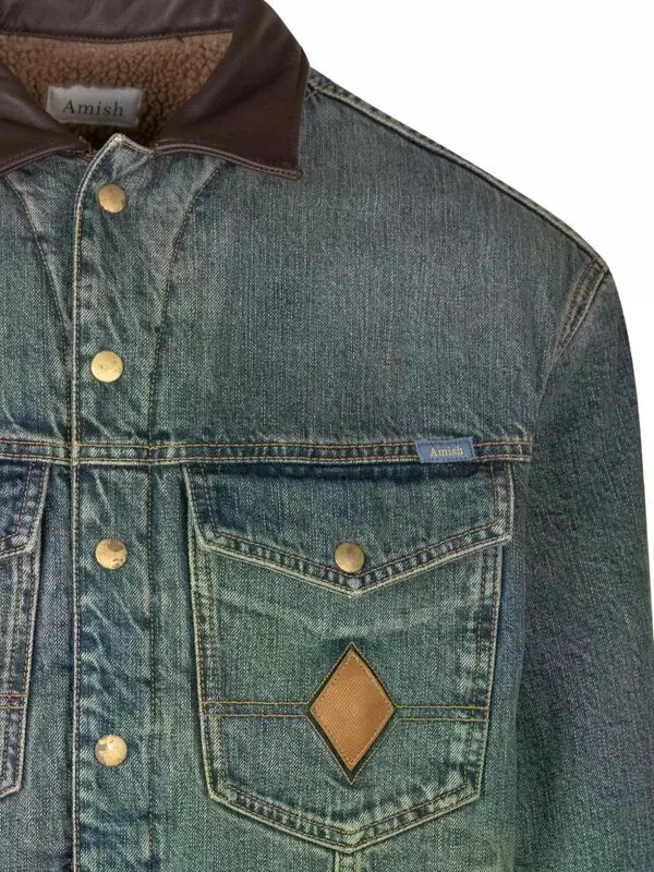 AMISH SUPPLIES El Paso Contrasting-collar Denim Jacket