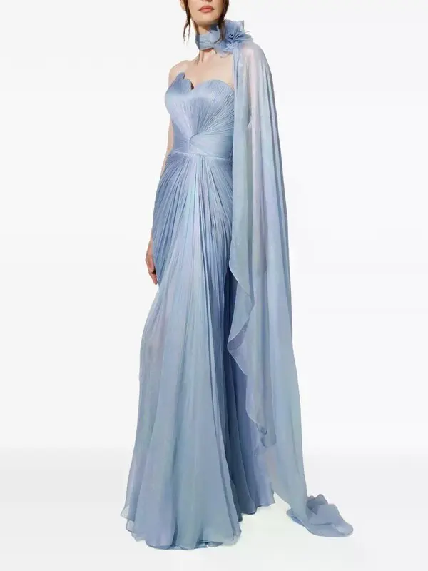 IRIS SERBAN Anette Draped Floral-detail Dress