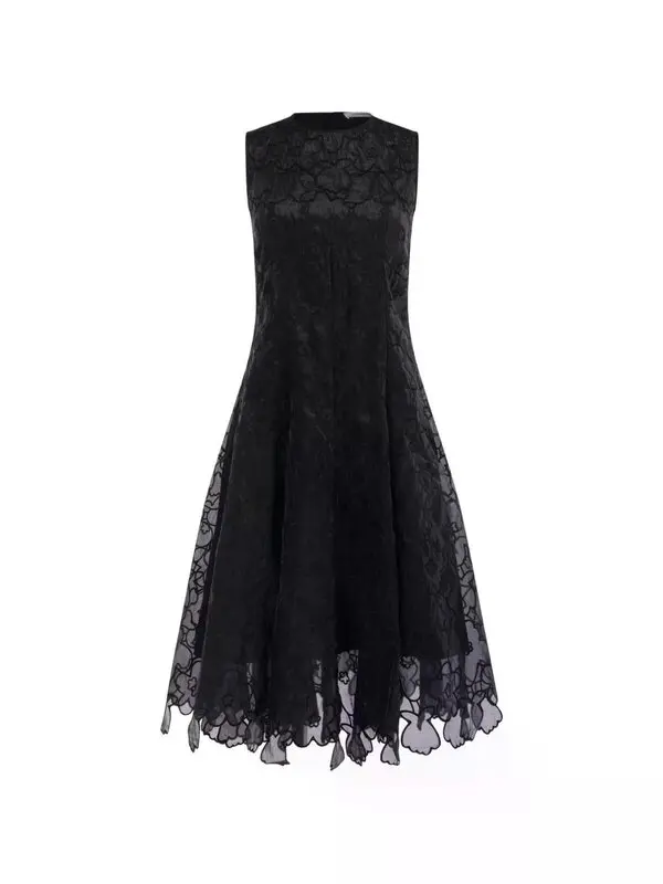 Cecilie Bahnsen Foress Embroidered Scalloped Midi Dress