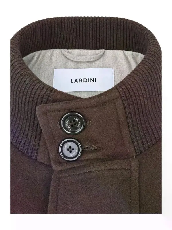 LARDINI Ribbed-knit Trim Button-up Jacket