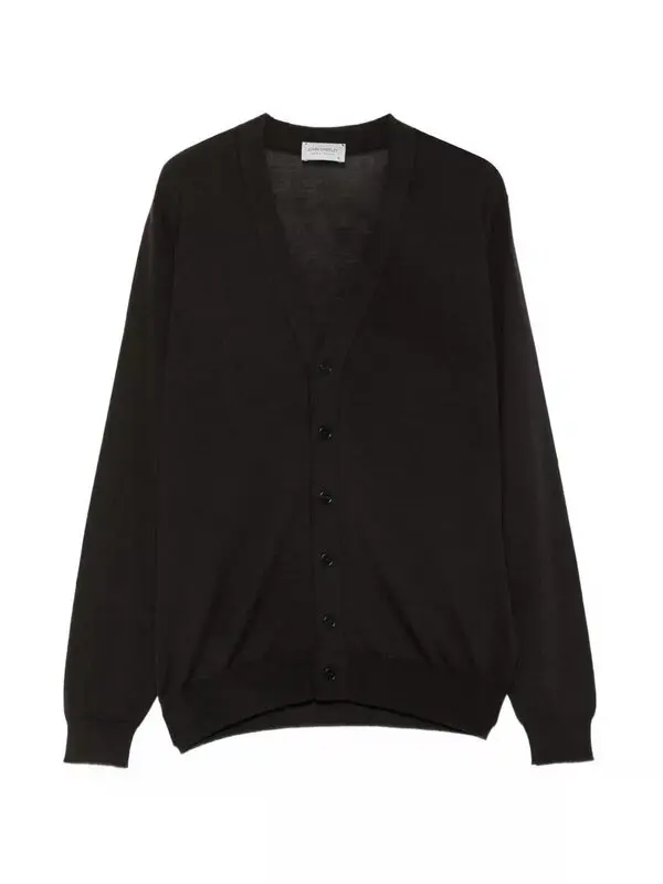 John Smedley V-neck Button-up Cardigan - Brown