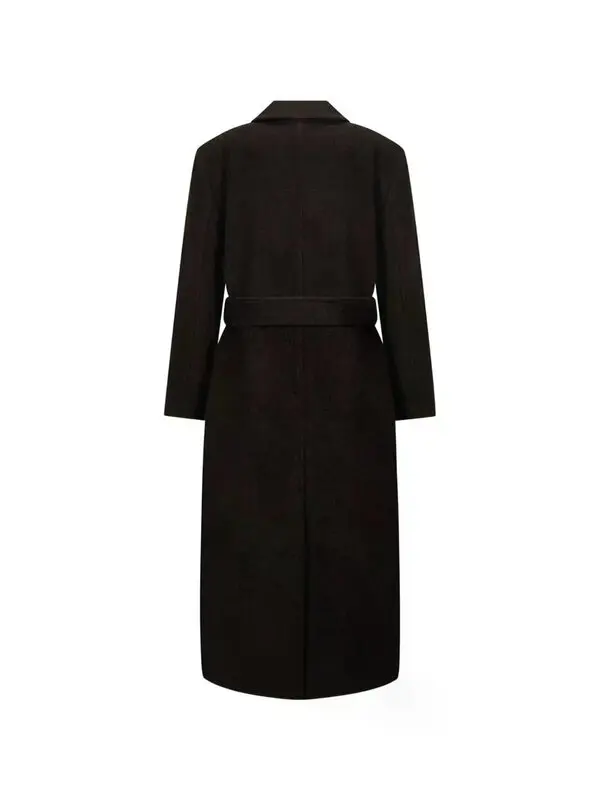 AMOMENTO Single-breasted Belted Coat - Brown
