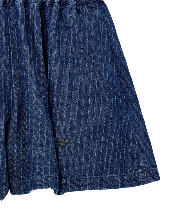 Emporio Armani Cotton Pinstriped Denim Shorts