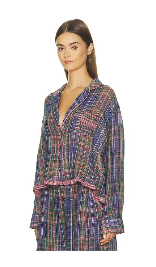 Free People X Intimately Fp One And Done Pj Shirt In Blue
