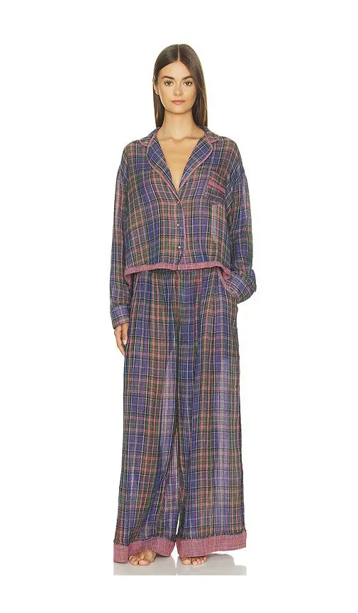 Free People X Intimately Fp One And Done Pj Shirt In Blue