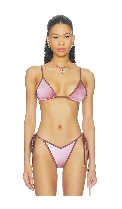 CIN CIN Thrills Bikini Top In Pink