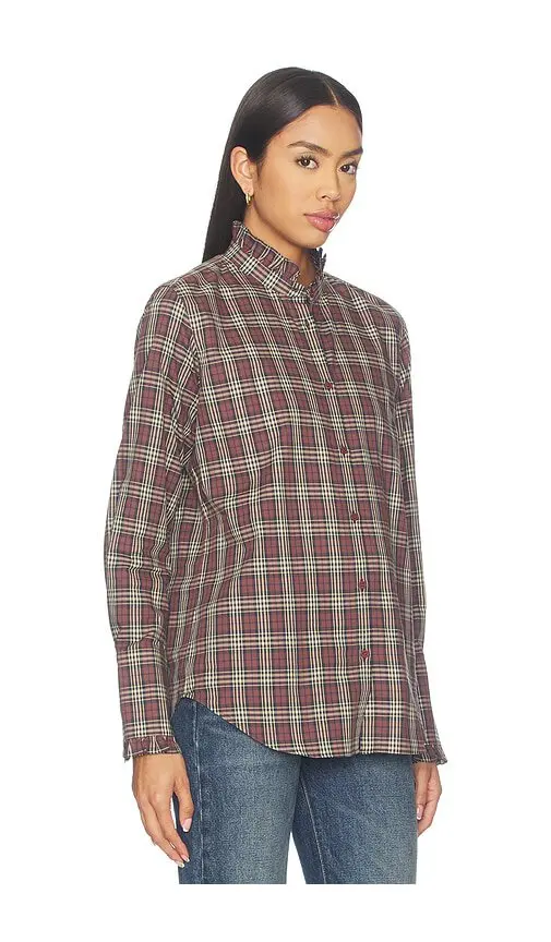 NILI LOTAN Elio Shirt In Brown