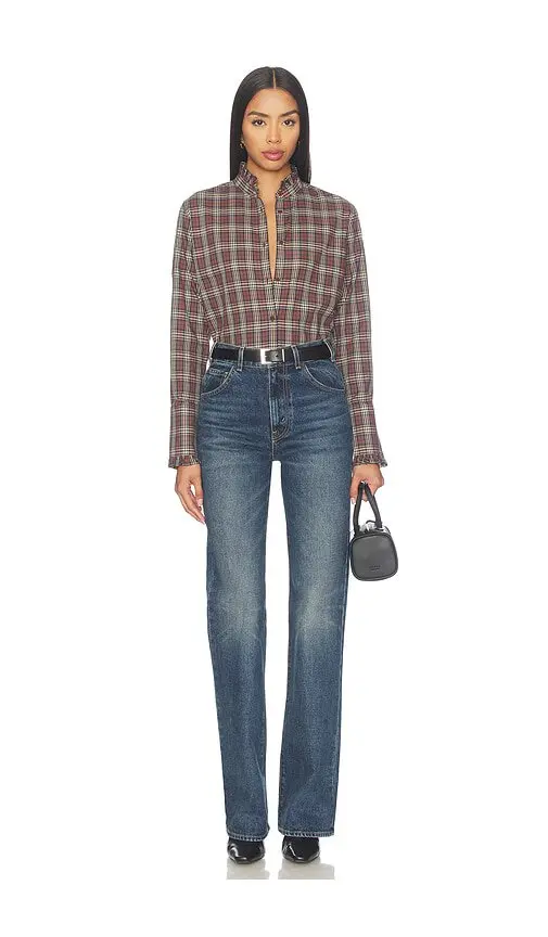 NILI LOTAN Elio Shirt In Brown