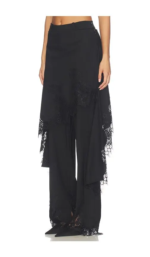 Monse Deconstructed Tailored Lace Hem Skirt Trouser