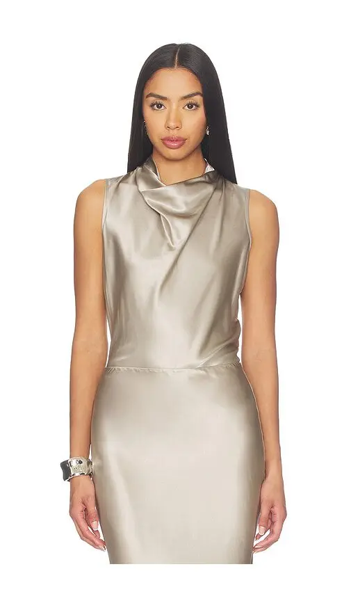 Veronica Beard Tam Top In Light Grey