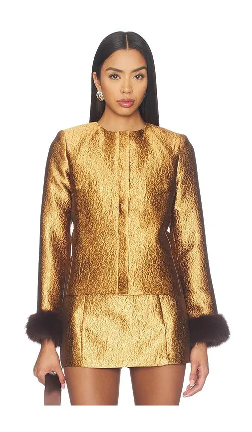 Amanda Uprichard Miles Jacket In Metallic