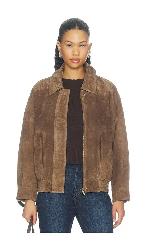Heartloom Sully Suede Jacket In Brown