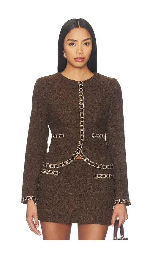 Amanda Uprichard Karrington Jacket In Chocolate